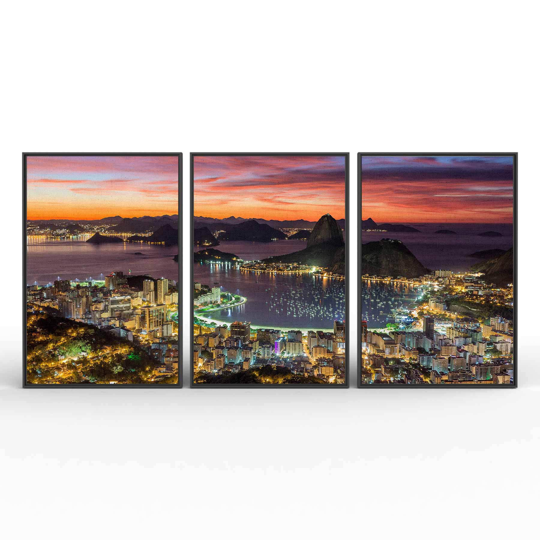 Kit 3 Quadros Retangulares - Vista Panorâmica do Rio de Janeiro ao ...