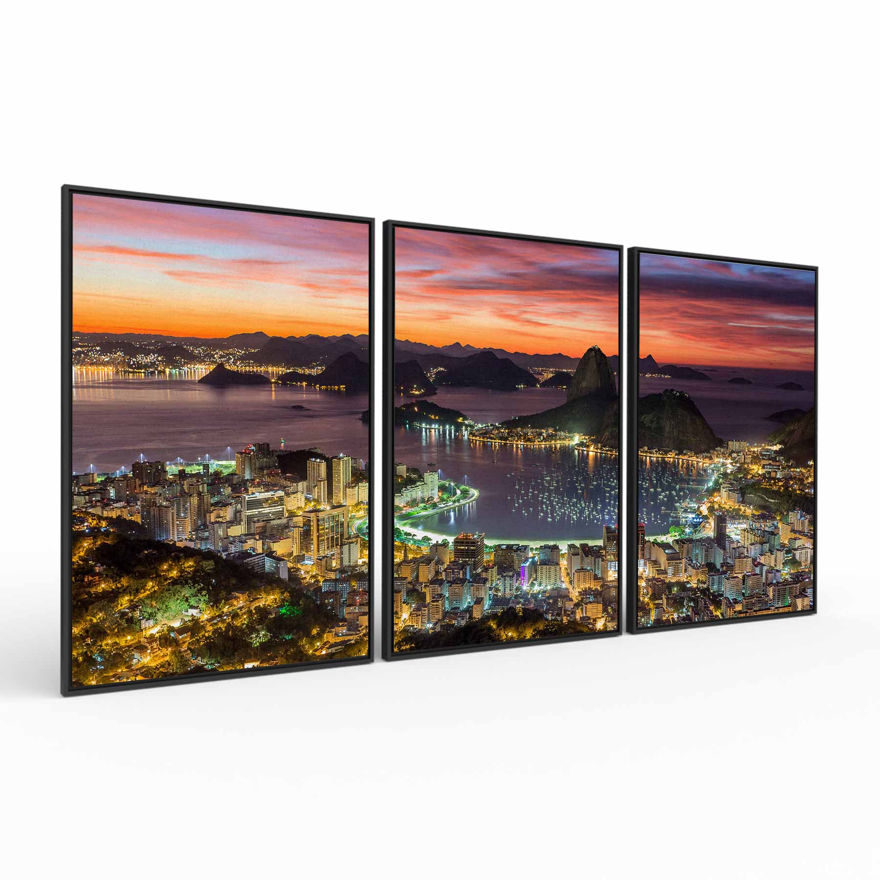 Kit 3 Quadros Retangulares - Vista Panorâmica do Rio de Janeiro ao ...
