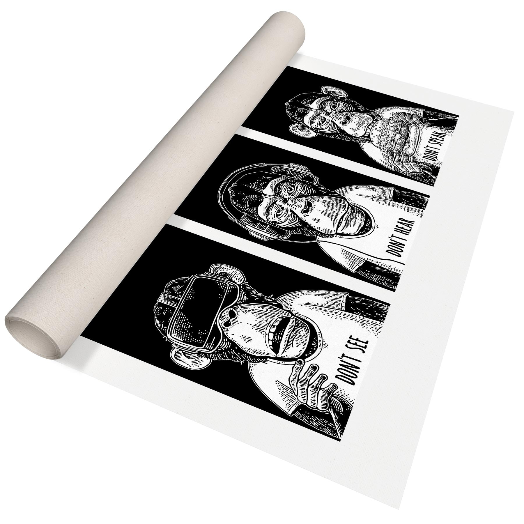 Kit 3 quadros retangulares - Os Três Macacos Sábios - Liê Decor
