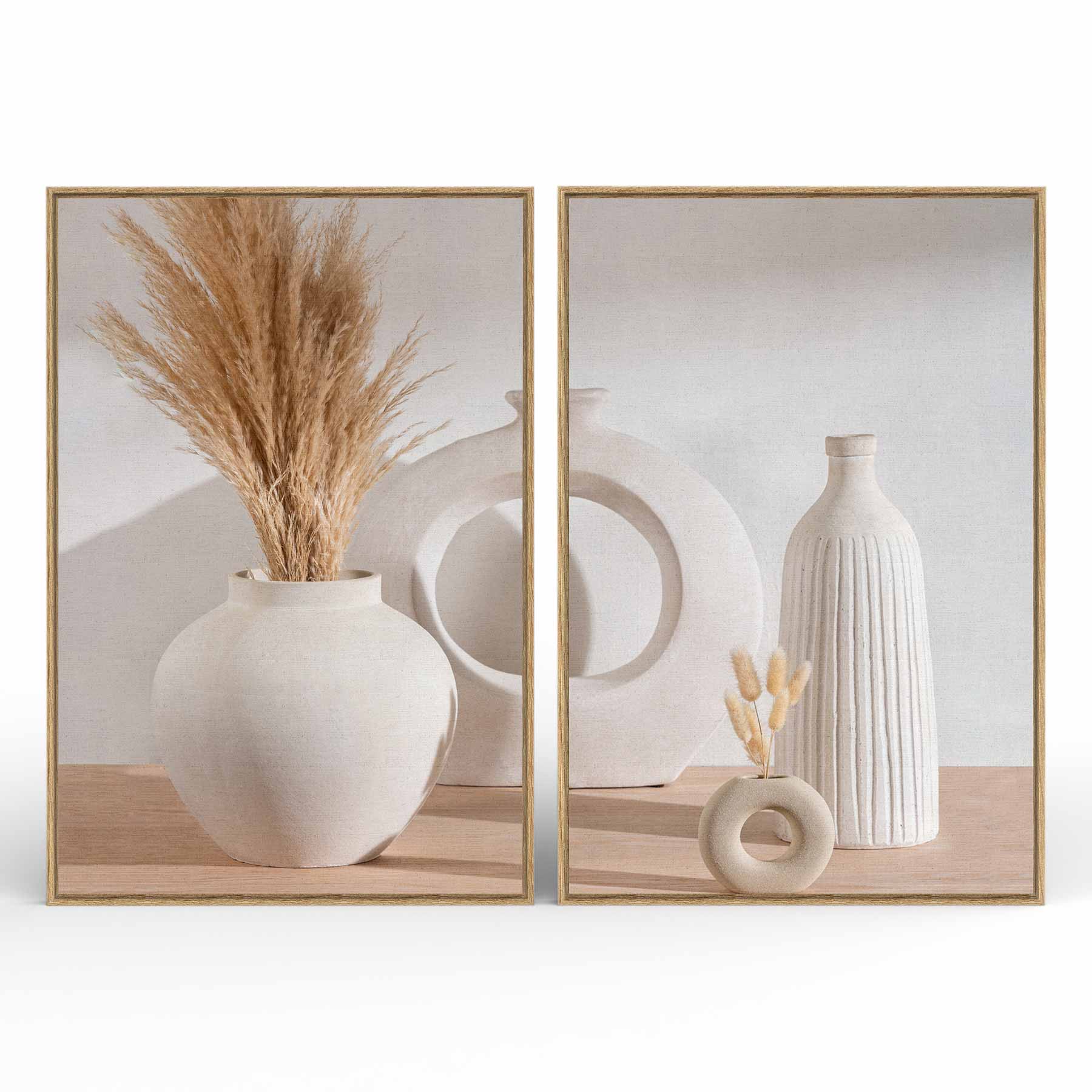 Kit 2 quadros retangulares - Duo Boho Clean - Liê Decor