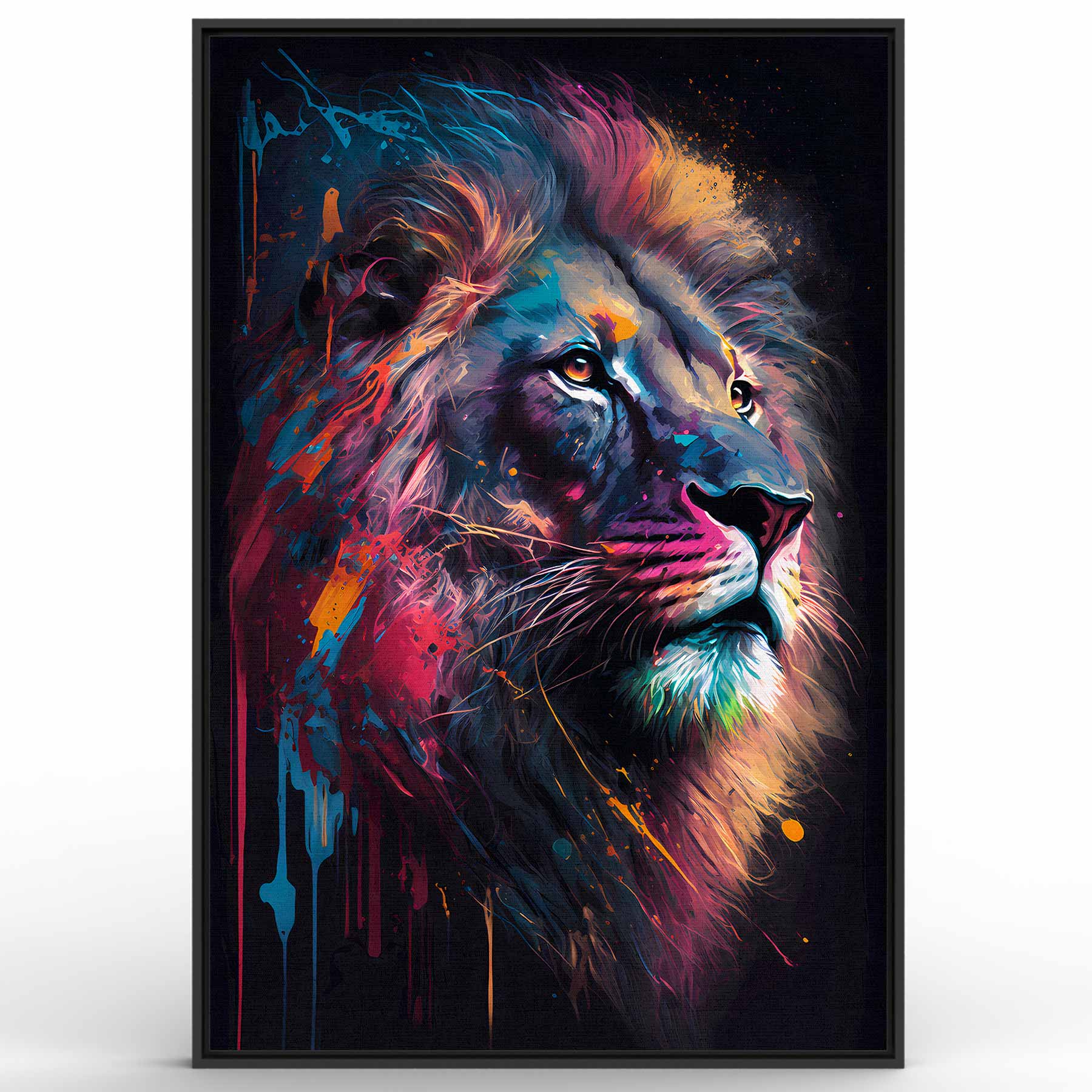 Quadro Retangular - Colorful lion digital print - Liê Decor