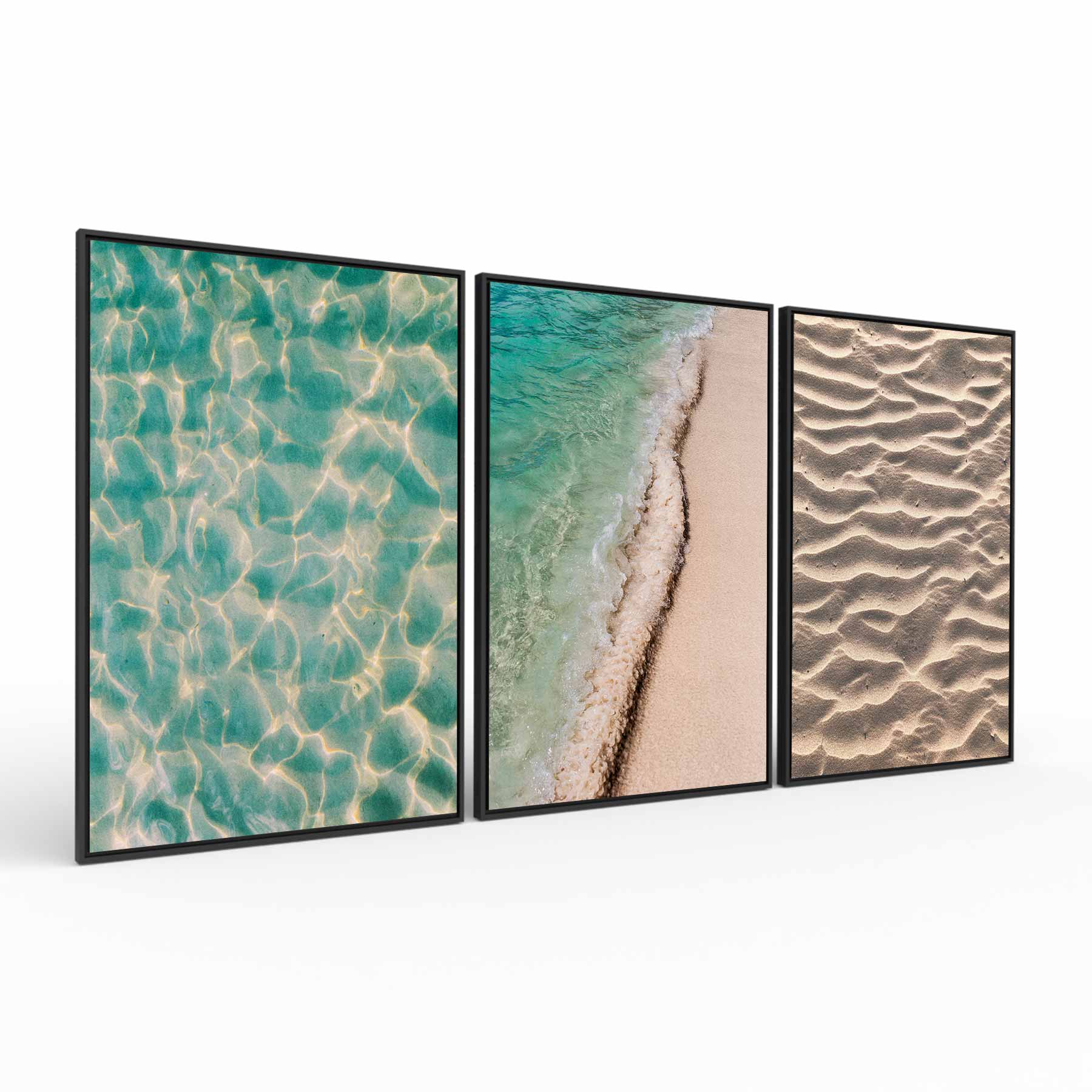 Kit 3 Quadros Retangulares -Trio Mar , praia e Areia - Liê Decor