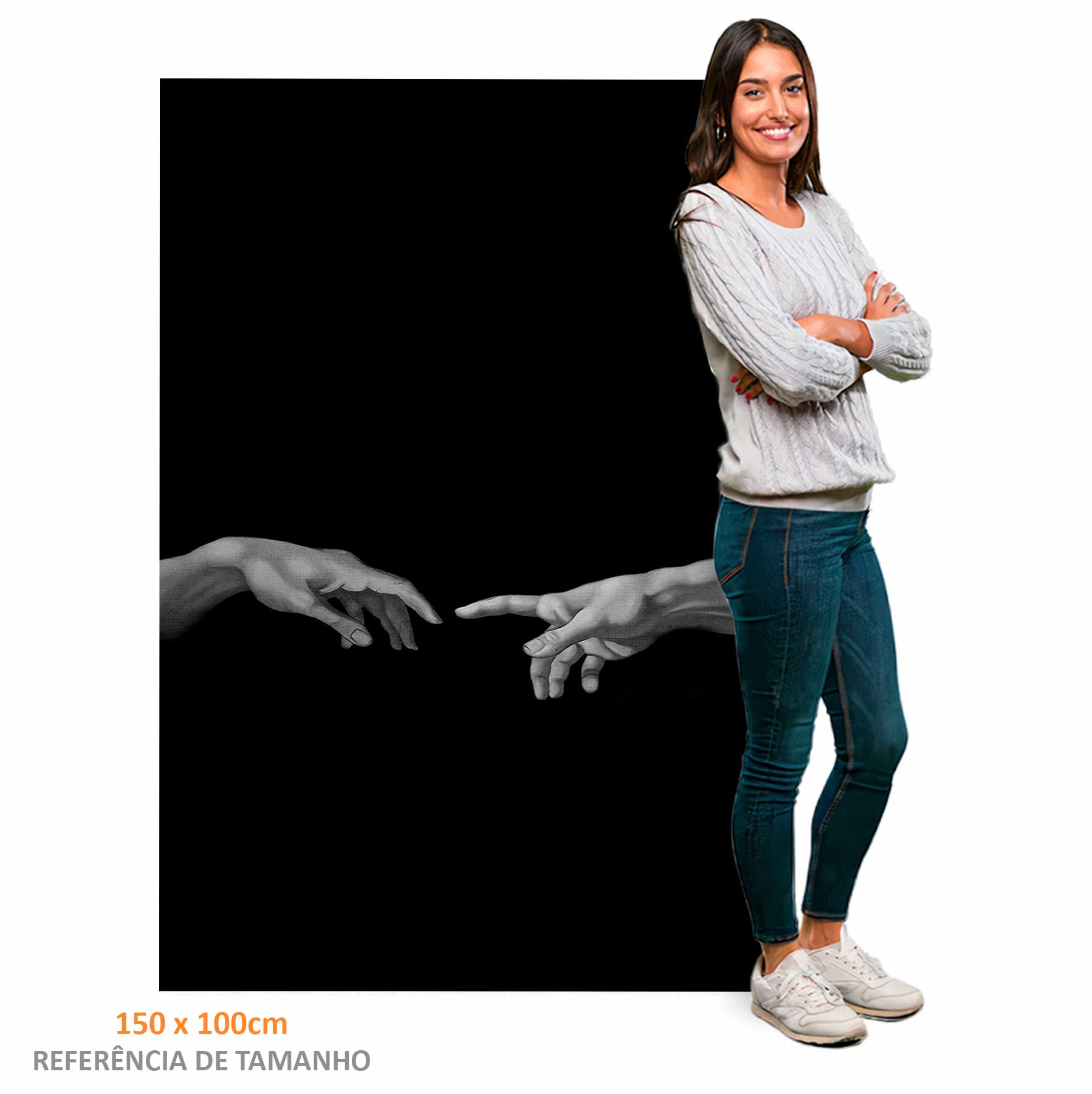 Quadro Retangular - A criação de Adão (releitura) - Liê Decor