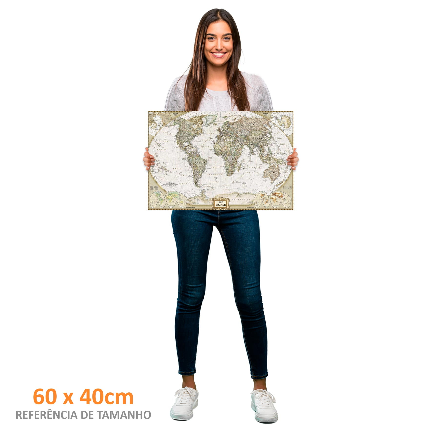 Quadro Retangular - Mapa contemporâneo 2007 - Liê Decor