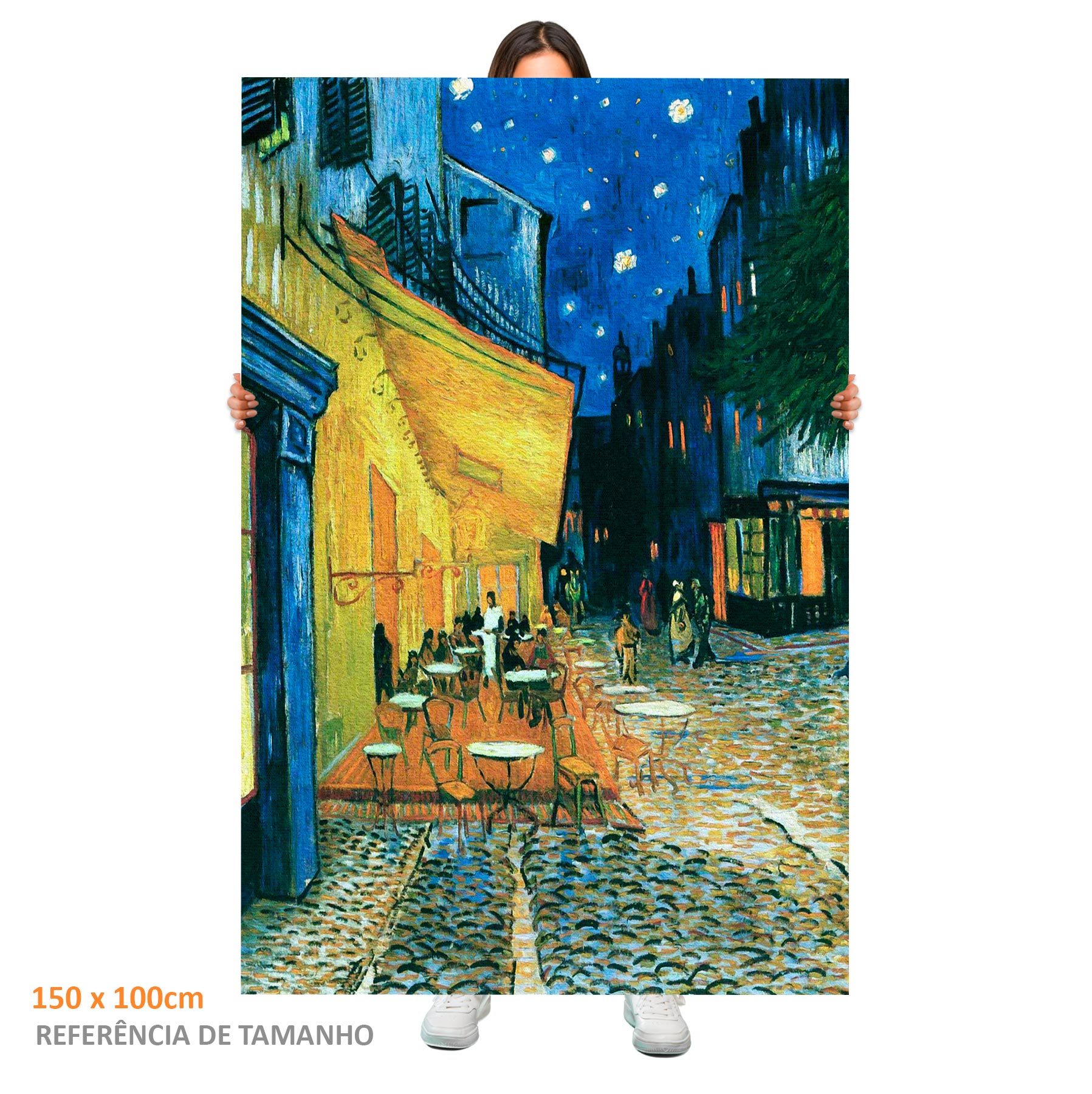 Quadro Retangular - Vincent van Gogh - Cafe Terrace at Night - Liê Decor