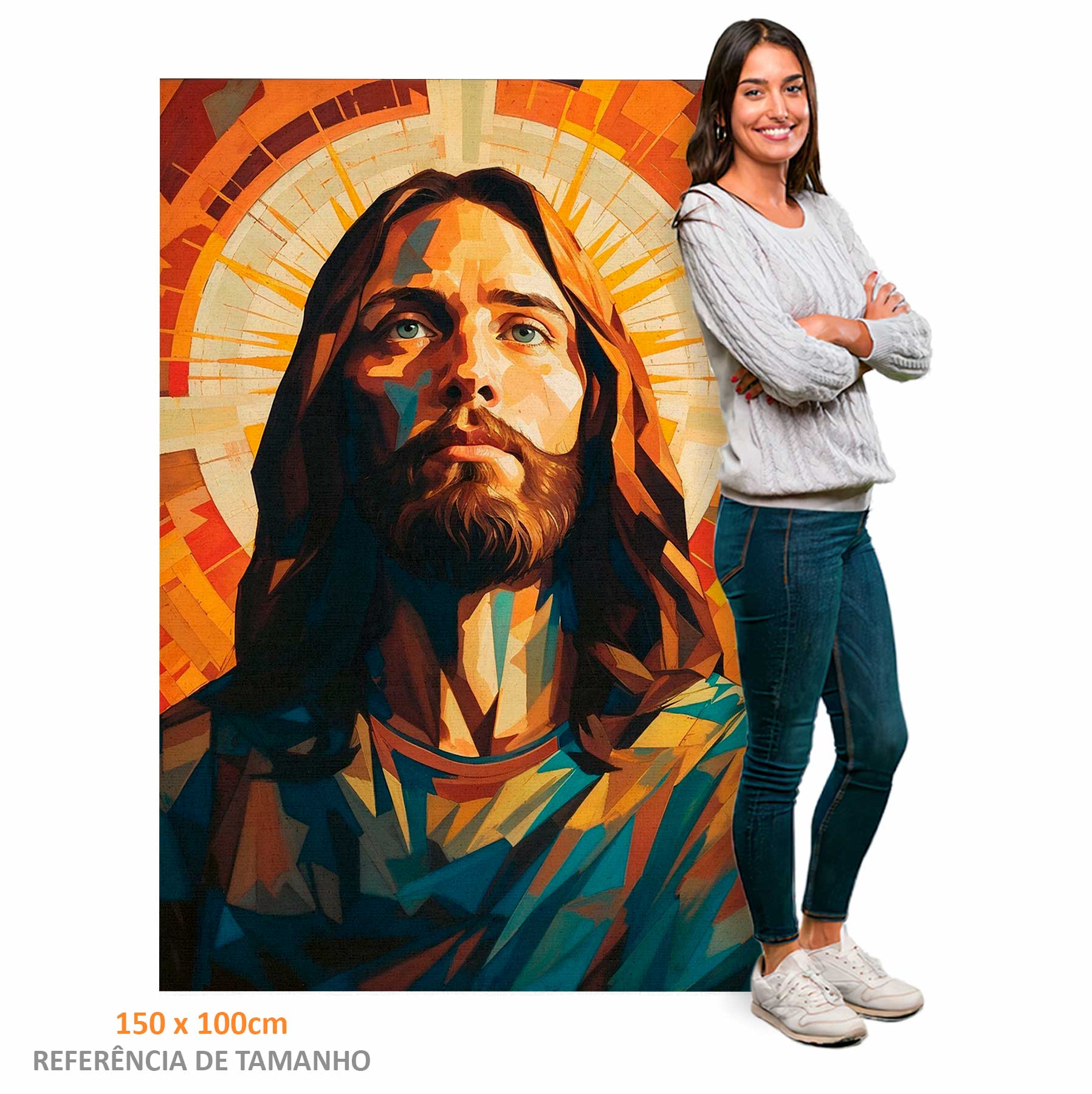 Quadro Retangular - JESUS GEOMETRIC - Liê Decor