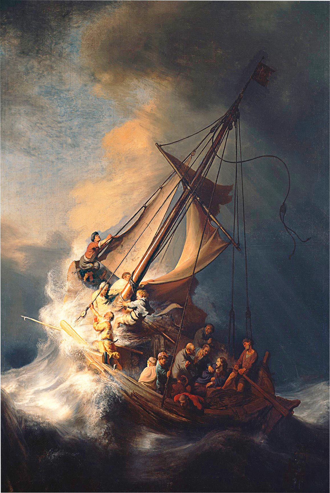 Quadro Retangular - Rembrandt - Tempestade no mar da Galileia - Liê Decor
